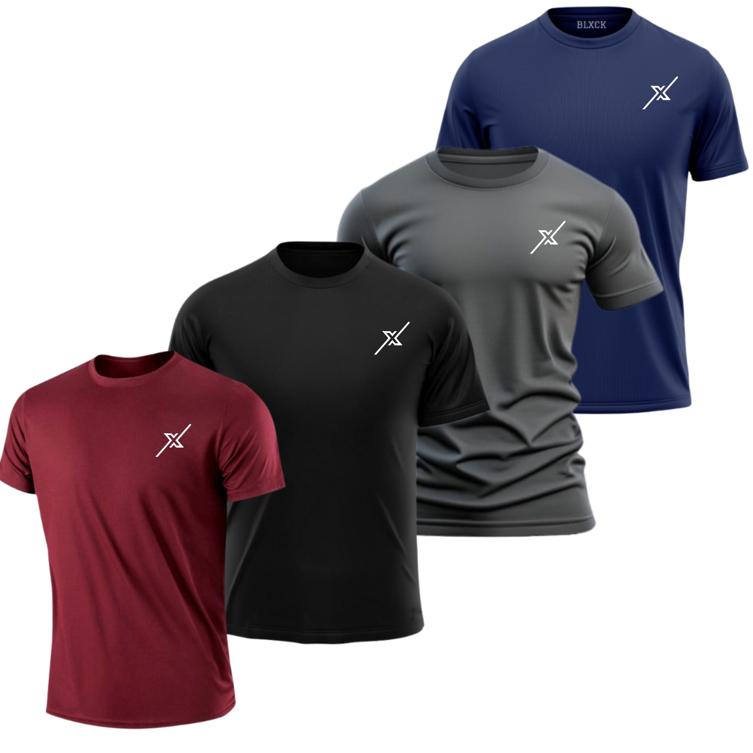 X logo Pack of 4 Quick Dry T-Shirt – BLACK X ORIGINAL