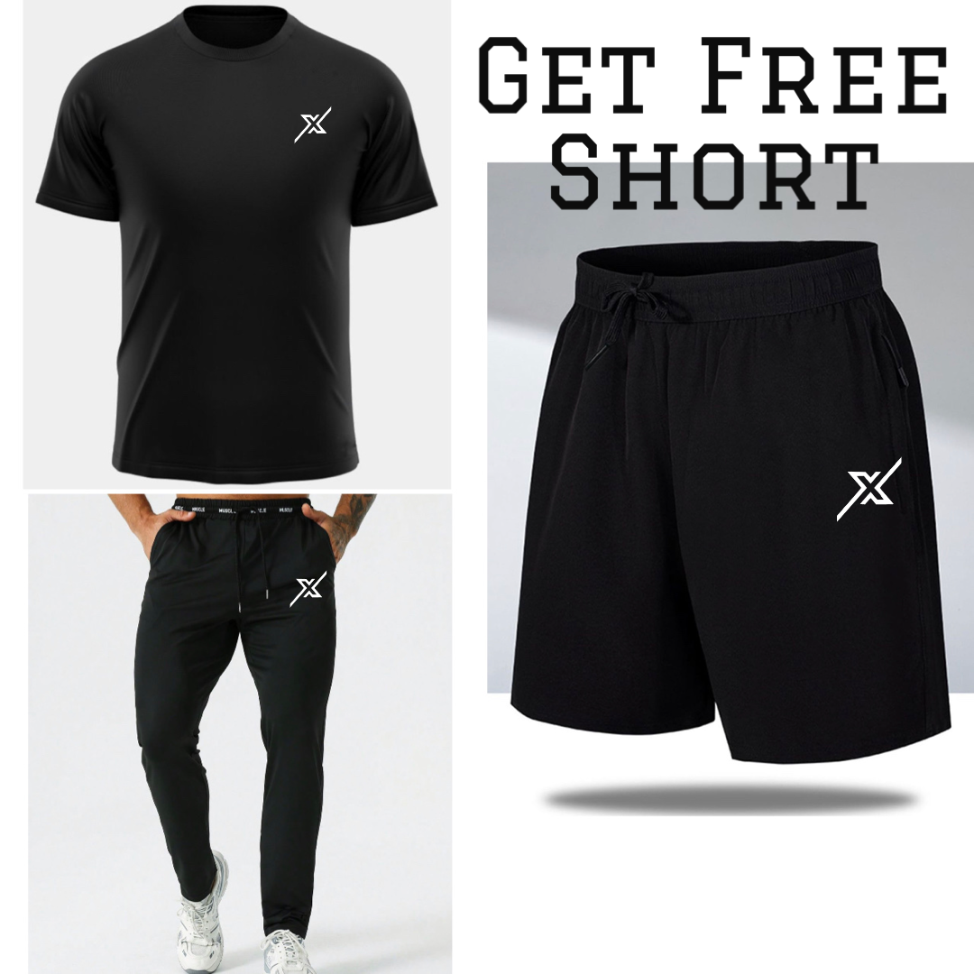 X logo Black Quick-dry Tracksuit – BLACK X ORIGINAL